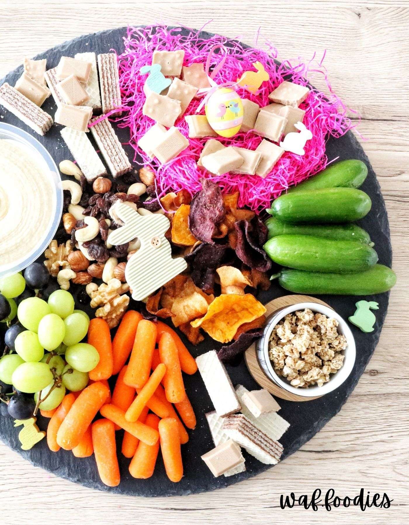 Vegane Oster Snacks – Bunte Vielfalt auf einer Snackplatte